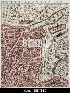 Map of Rome, 1500s Stock Photo - Alamy