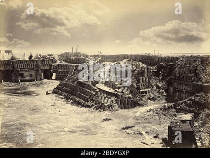An interior view of Fort Sumter, South Carolina, taken in 1864, showing ...