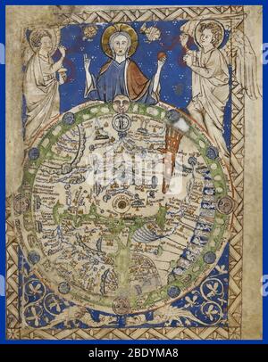 Medieval World, T-O Map Stock Photo - Alamy