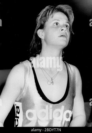 French female climbing champion Isabelle Patissier attends World ...