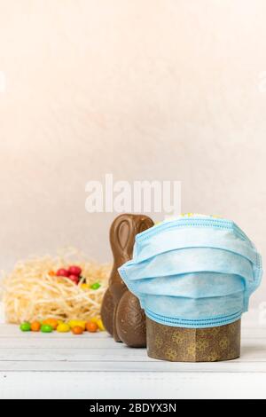Easter rabbit with medical mask at epidemic time Stock Photo - Alamy