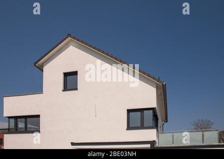 New bungalow pitched roof construction showing softwood pine timber ...