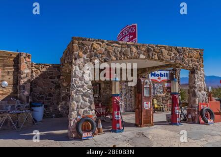 Rebuilt Cool Springs station in the Mojave desert on historic route 66 ...