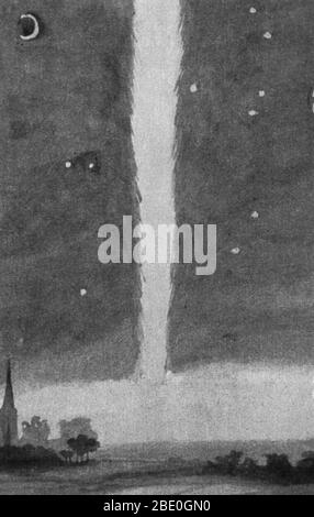 Anonymous watercolor depicting the comet of 1680 over the Low Countries ...