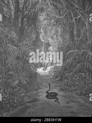Illustration of Adam and Eve and the snake by Gustave Dore for John ...