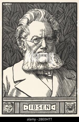 Portrait of Henrik Ibsen, from 1899, by Scottish artist Robert Bryden ...