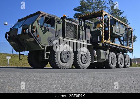 A Heavy Expanded Mobility Tactical Truck (HEMTT) A4 wrecker with the ...