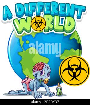 Planet Earth zombie. Zombies world Cartoon vector illustration Stock ...