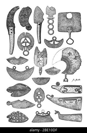 Illustration of Bronze Age Razors Stock Photo - Alamy
