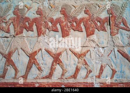Egyptian soldiers in the expedition to the Land of Punt. Temple of ...