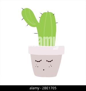 Cute cactus succulent clip art illustration botanical cartoon Stock ...