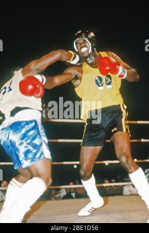 Tony Newton of Company A, gives Ronnie Williams of Company C, a solid ...