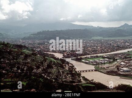 An aerial view of the city of Olongapo. The bridge that leads to the ...