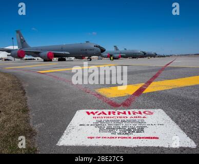 A 914th Air Refueling Wing KC-135R Stratotanker under a full moon at the Niagara Falls Air ...