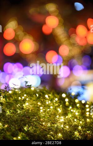 Nice christmas light with defocused and bokeh light background Stock ...