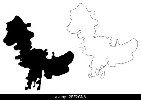 Corlu City (Republic of Turkey, Marmara Region) map vector illustration ...