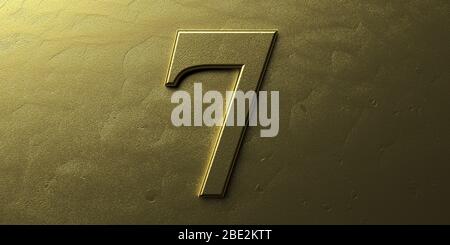 3d gold metal number 7 seven isolated white background Stock Photo - Alamy