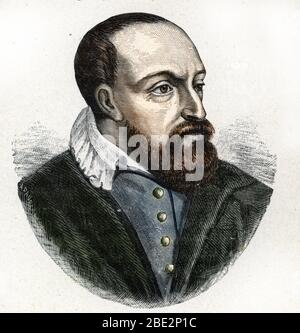 Portrait of Pierre Ramus - French engraving XIX th century Stock Photo ...