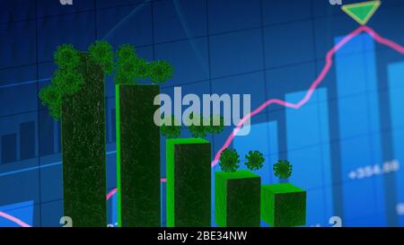 Graphs about a virus and germs, bacteria infections Stock Photo - Alamy