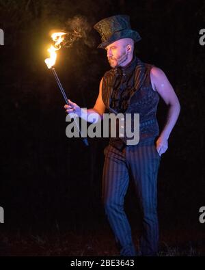Fire Eater at the Circus Stock Photo - Alamy