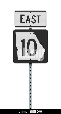 Georgia road and highway map. Vector illustration Stock Vector Image ...