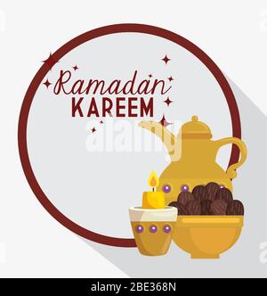 ramadan kareem poster with utensils traditionals Stock Vector Image ...