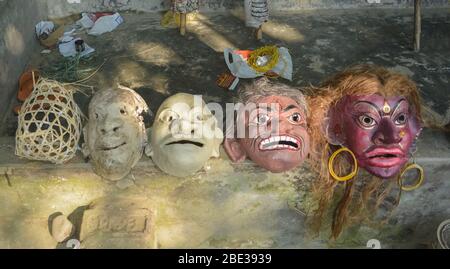 The process of Mask making at Majuli Island, Assam Stock Photo - Alamy