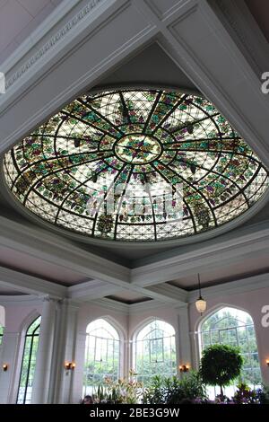 Casa Loma (Toronto) - stained glass domed ceiling of the conservatory ...