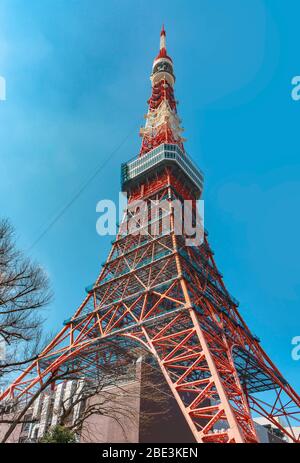 Tokyo Tower, Eiffel Tower inspired lattice tower, a communications and ...