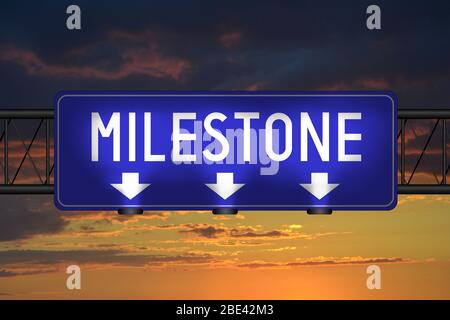 Milestone street sign Stock Photo - Alamy