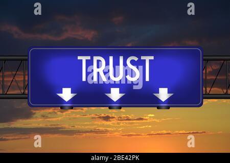 Trust street sign Stock Photo - Alamy