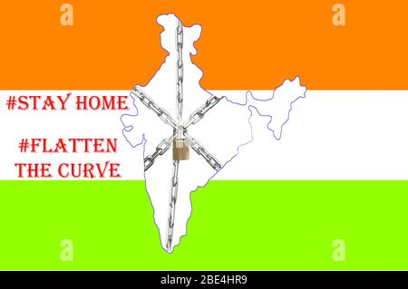 Map of india under lock and chains Stock Photo - Alamy
