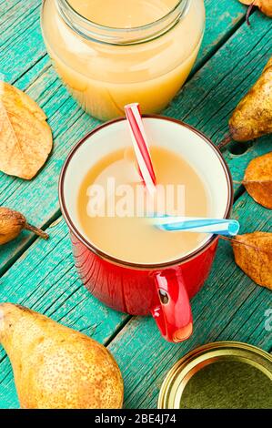 Appetizing rustic fruit juice or pear compote Stock Photo - Alamy