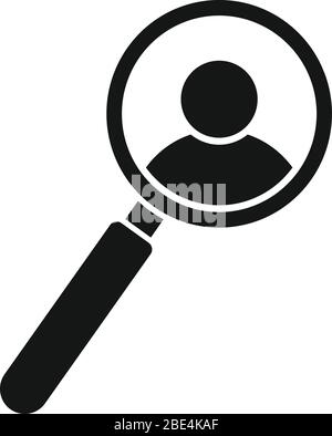 Human Research or People Under Magnifying Glass, Vector Cartoon Stick ...