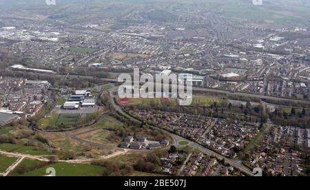 aerial view of Nelson town centre, Lancashire Stock Photo - Alamy