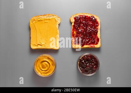 Sandwiches with bread, butter and jam Stock Photo - Alamy