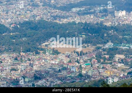 Beautiful panoramic roadside view of Shillong city while traveling from ...