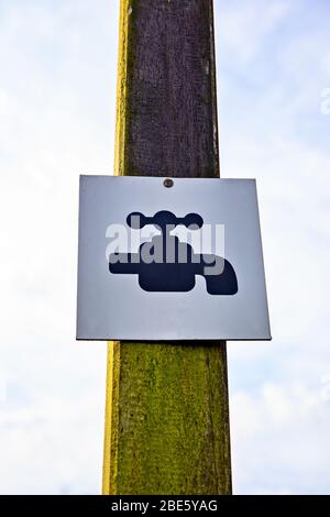Close up of water point tap supply for boat users on the River Ouse ...