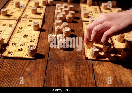 homemade family vintage interesting lotto bingo game Stock Photo - Alamy