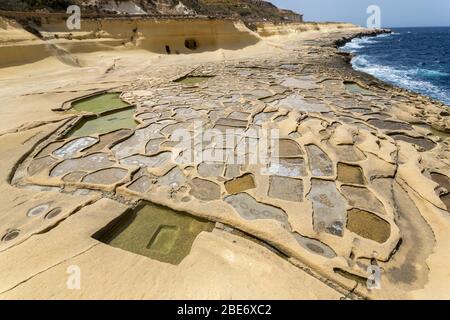 Salt pans, Gozo Stock Photo - Alamy