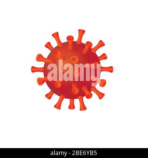 corona virus orange particle isolated icon vector illustration design ...