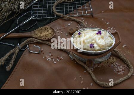 Fusion thai sweet dessert : Toddy palm cheese cake on beautiful ...