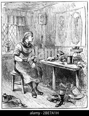 Portrait of cobbler making shoes Stock Photo - Alamy