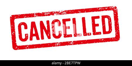 Illustration of cancelled word on red rubber stamp Stock Photo - Alamy