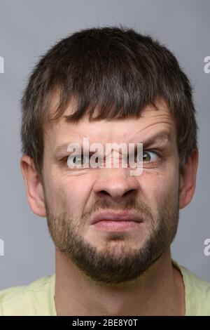 Closeup portrait of an ugly man of European appearance Stock Photo - Alamy