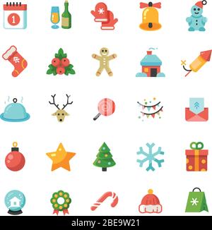 Christmas and New Year Flat Stock Vector Image & Art - Alamy