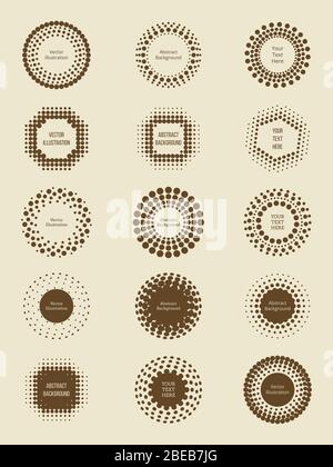 Halftone border. Dotted grunge vector border elements Stock Vector ...