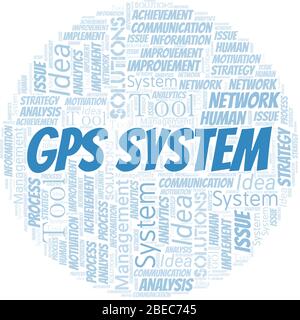 Gps System typography vector word cloud. Wordcloud collage made with ...