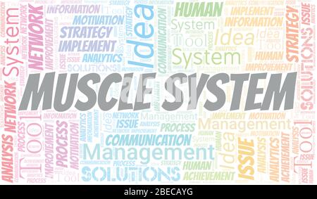 Muscle System typography vector word cloud. Wordcloud collage made with ...