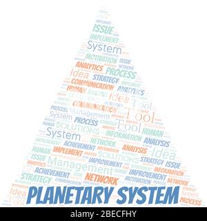 Planetary System typography vector word cloud. Wordcloud collage made ...